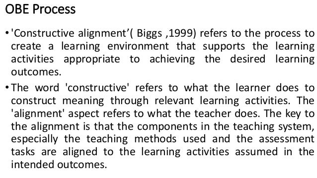 Obe principles and process