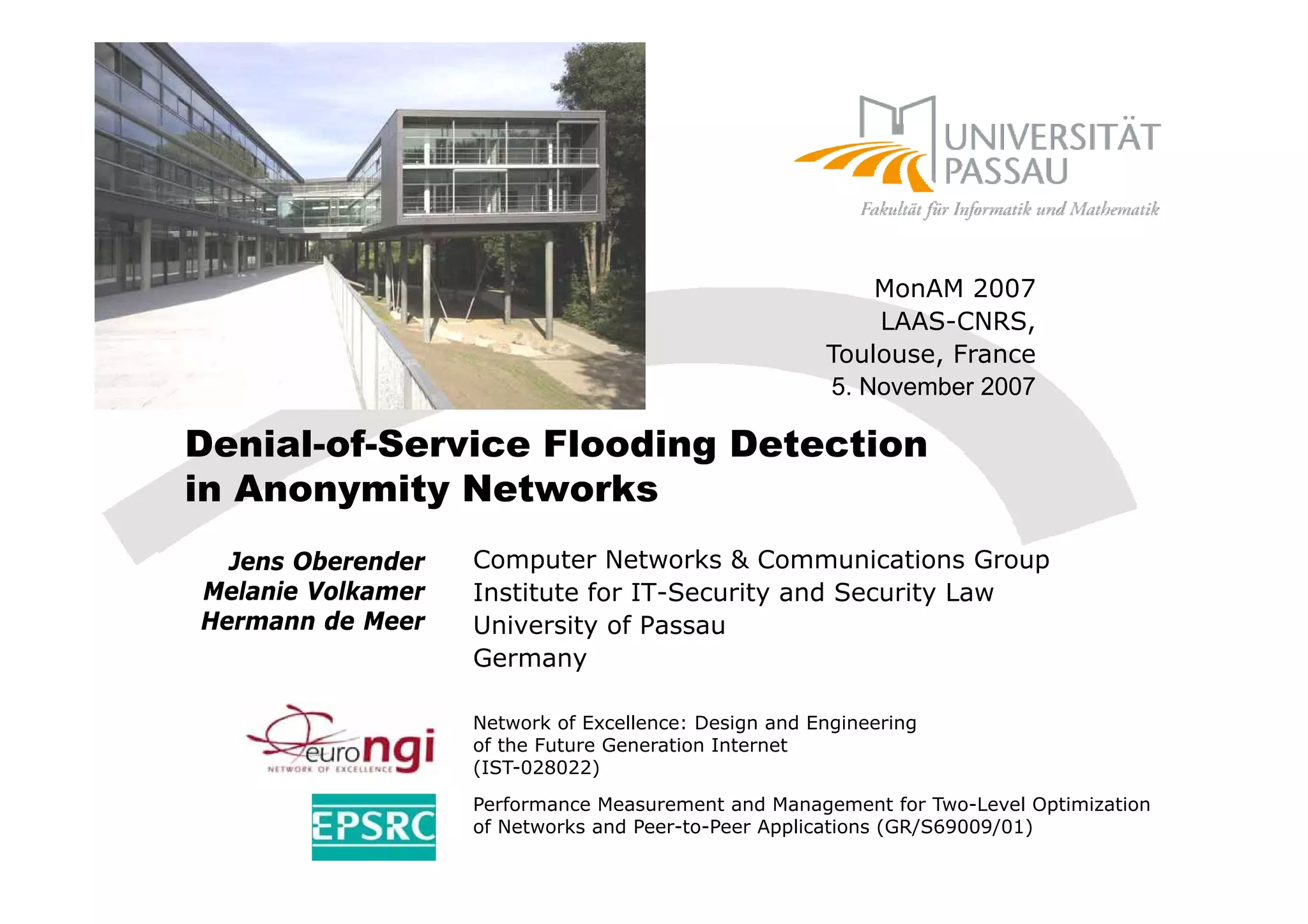 Denial Of Service Flooding Detection In Anonymity Networks | PDF