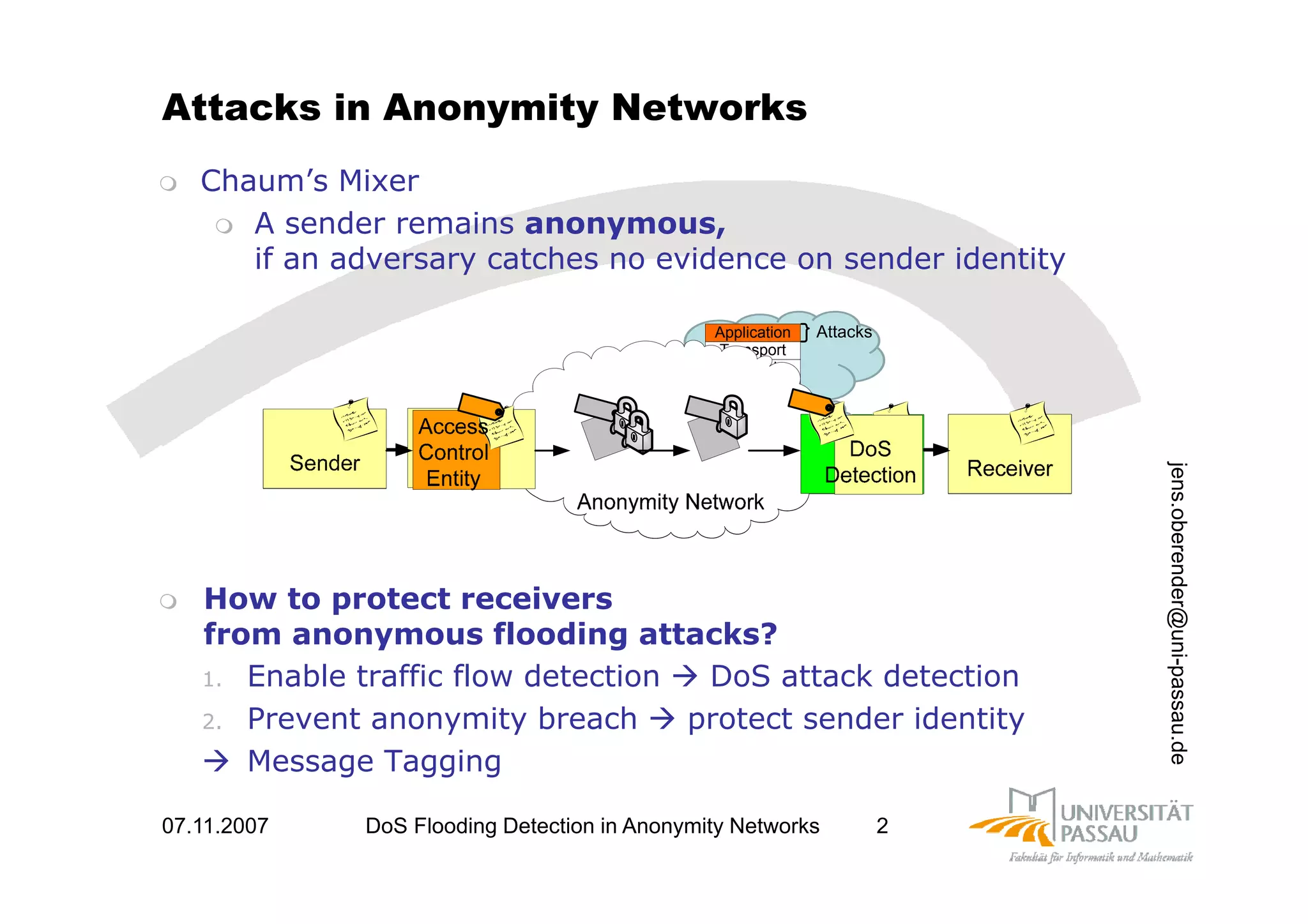 Denial Of Service Flooding Detection In Anonymity Networks | PDF