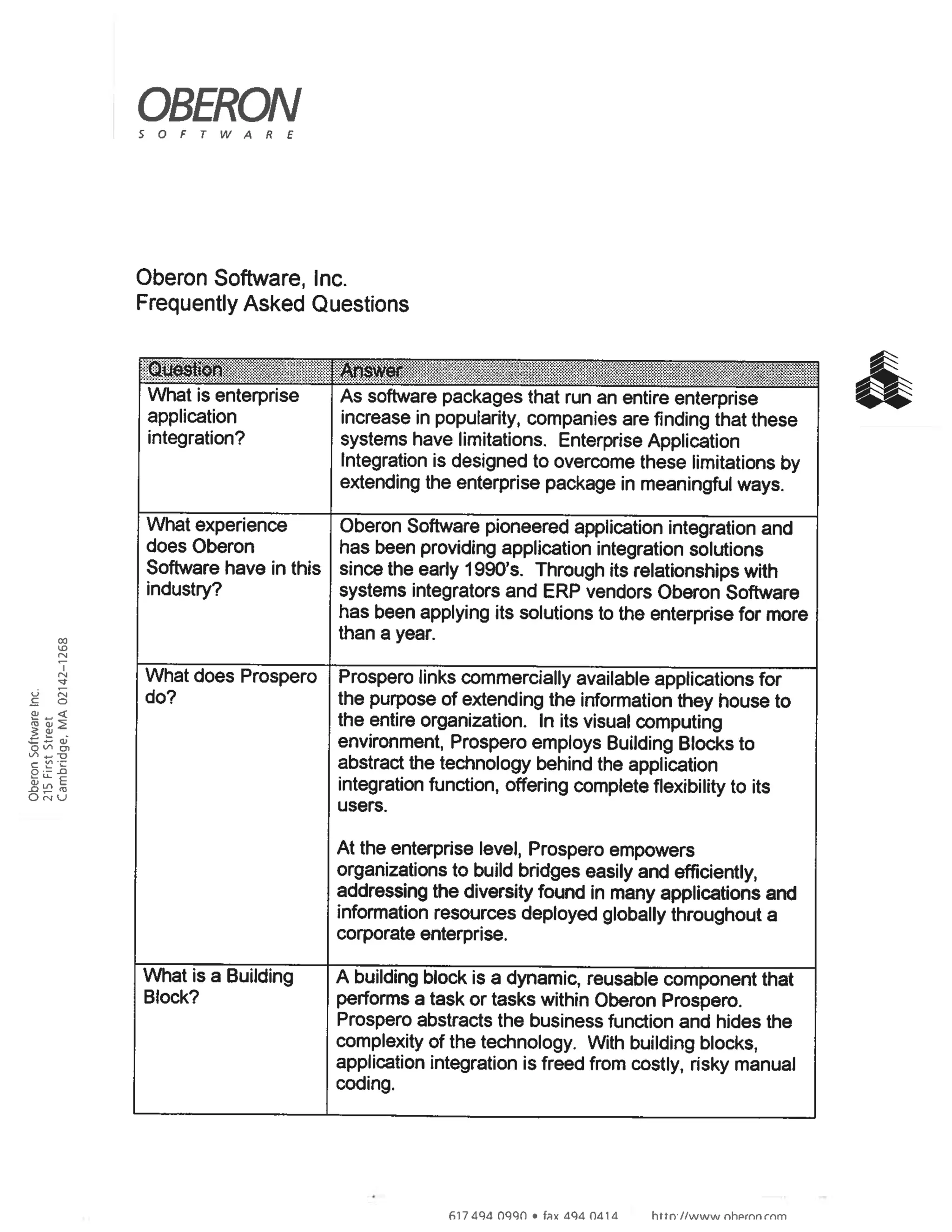 Writing Sample: Oberon FAQ | PDF
