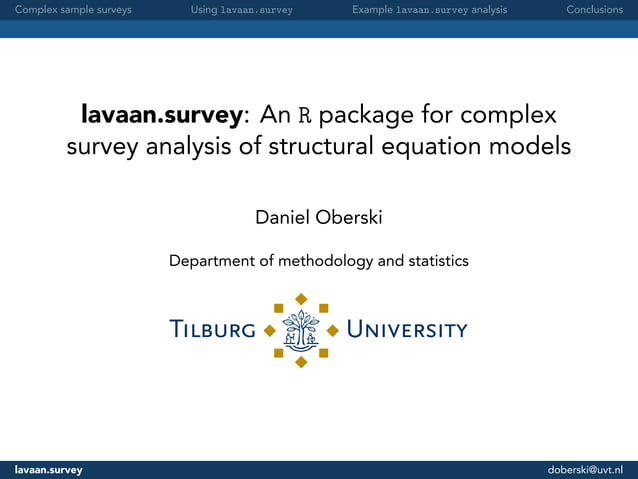 lavaan.survey: An R package for complex survey analysis of structural equation models | PDF ...