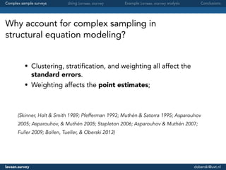 lavaan.survey: An R package for complex survey analysis of structural equation models | PDF