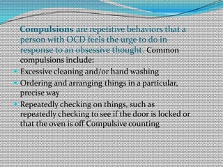 Obesessive compulsive disorder | PPT