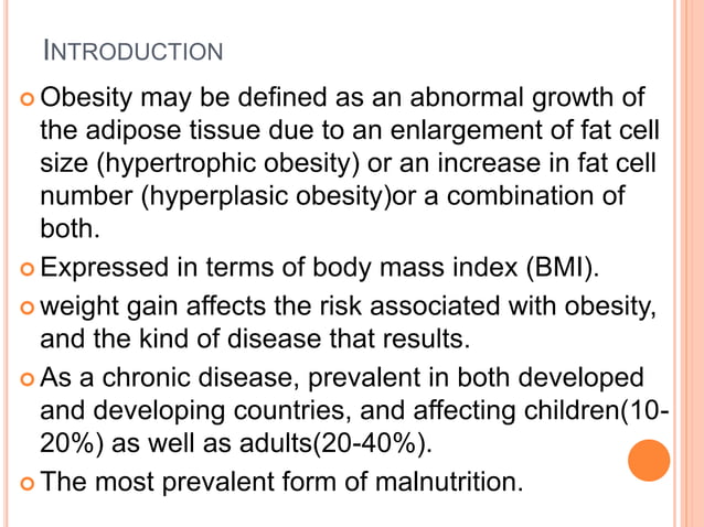 Obesity | PPTX | Endocrine and Metabolic Diseases | Diseases and Conditions