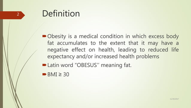 Obesity | PPTX | Endocrine and Metabolic Diseases | Diseases and Conditions