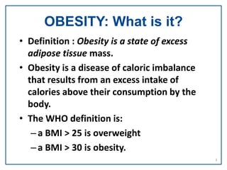 Obesity and Weight Management: Role of Pharmacy Professionals | PPTX