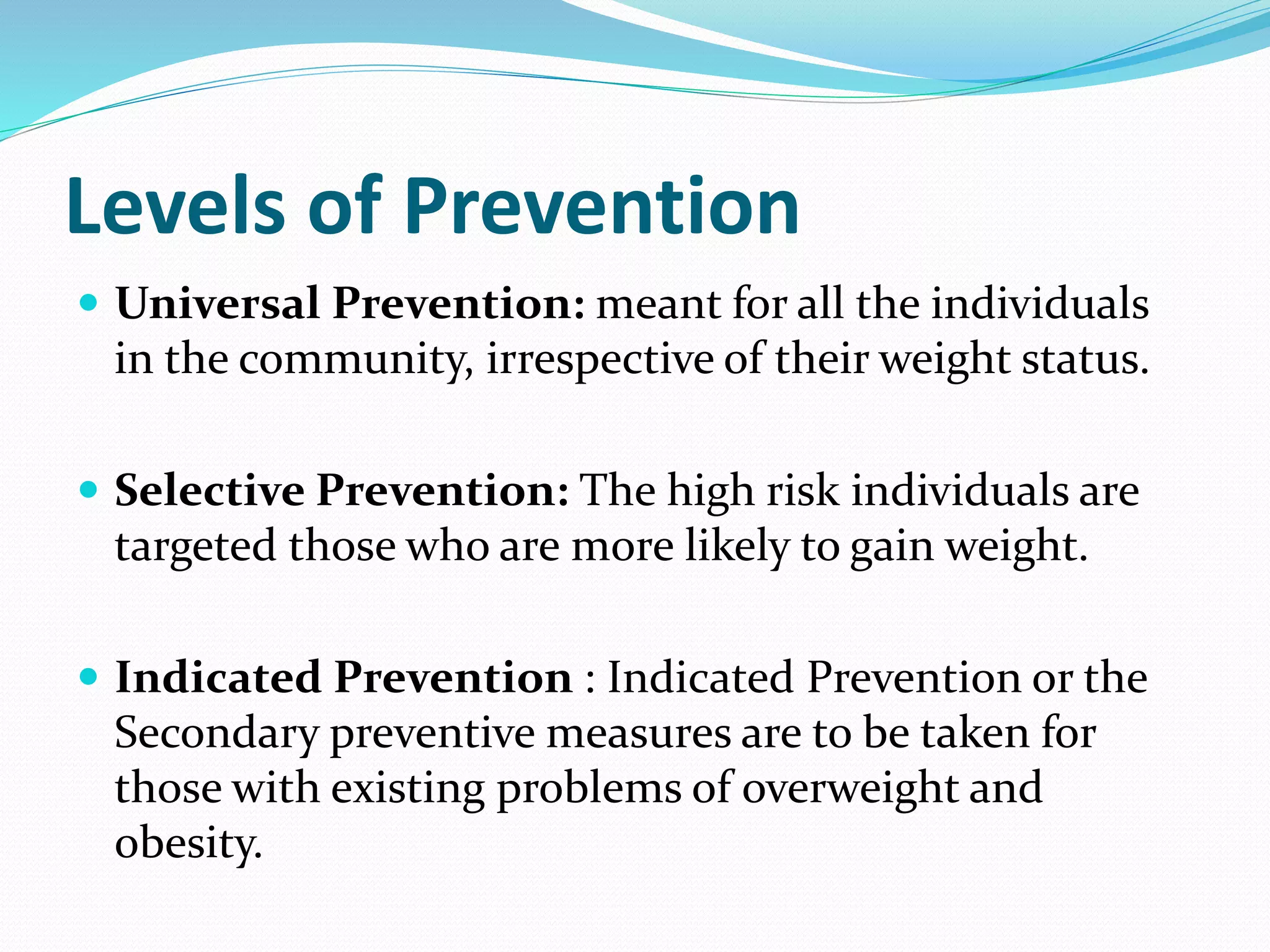 Obesity: Use of BMI to classify & prevention and Control | PPTX