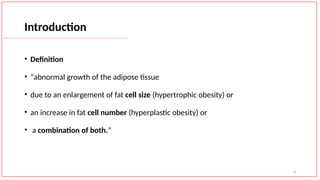 Obesity - non communicable diseases ppt. | PPTX