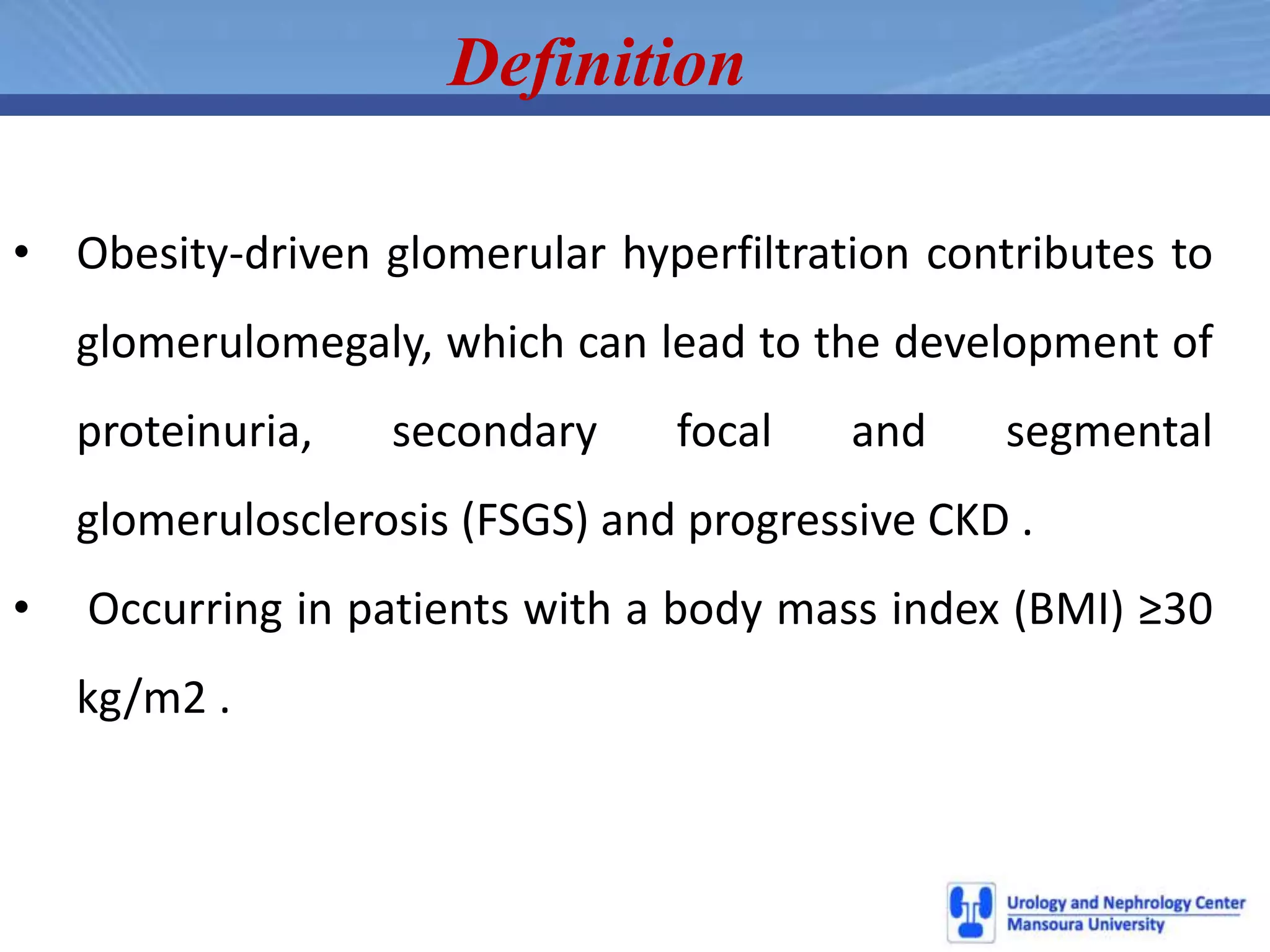 Obesity related-glomeropathy | PPTX