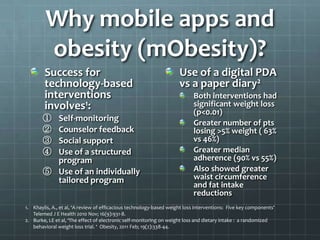 mObesity - mobile apps + Obesity | PPT