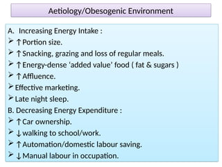 Obesity, Causes and Its Modern Management | PPTX
