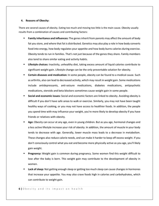 Obesity and its impact on health | PDF