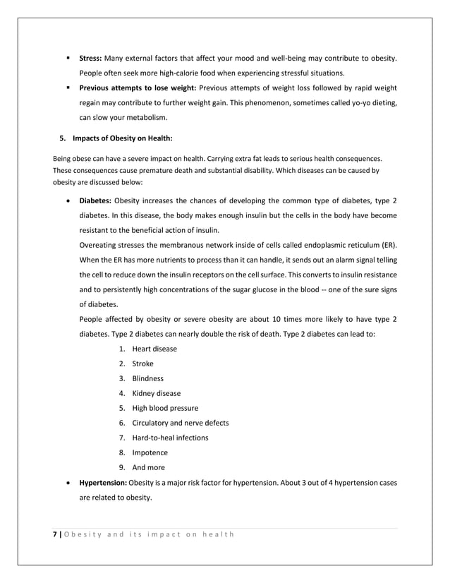 Obesity and its impact on health | PDF