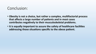 Obesity and musculoskeletal care general concepts | PDF