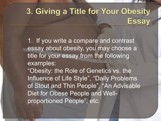 Obesity essay | PPTX