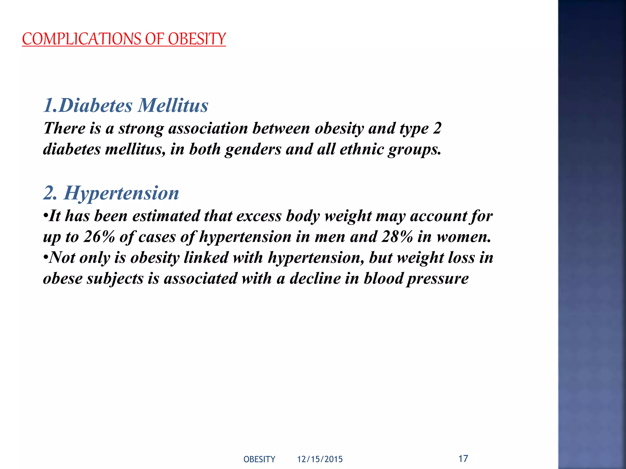 Obesity and its pathophysiology | PPTX