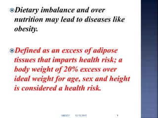 Obesity and its pathophysiology | PPTX
