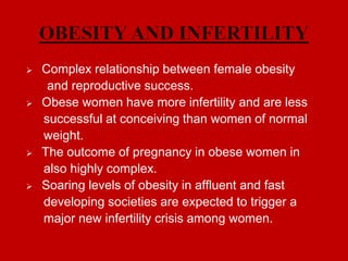 OBESITY & INFERTILITY BY DR SHASHWAT JANI | PPTX