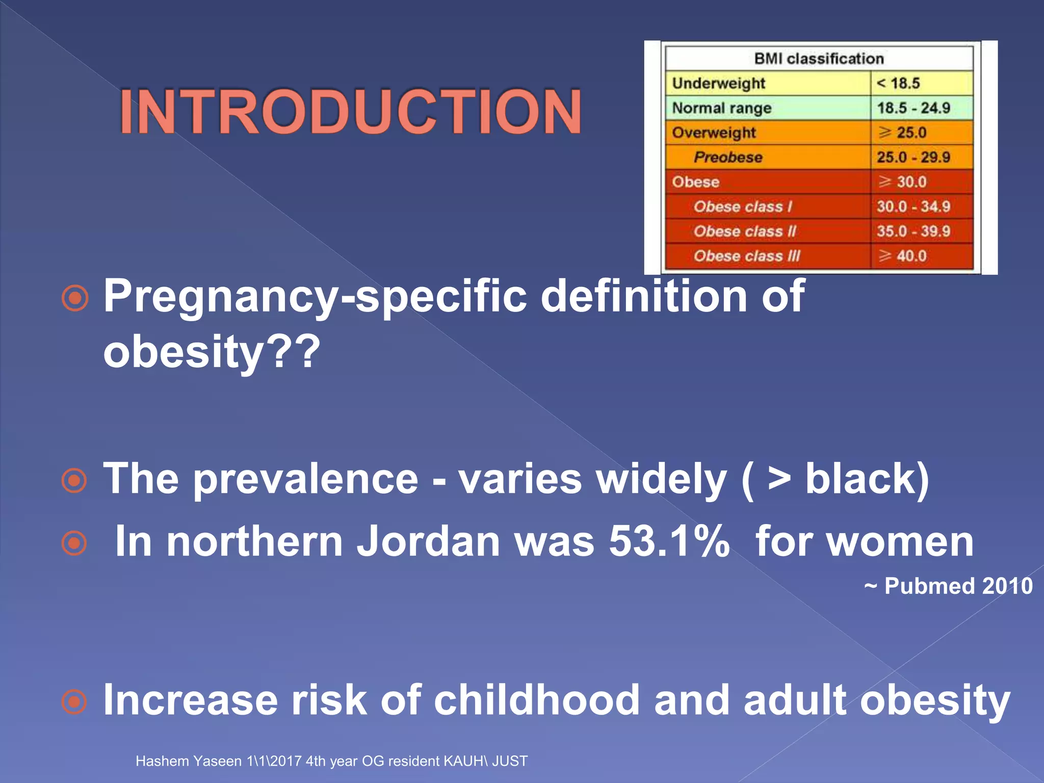 Obesity in pregnancy | PPTX