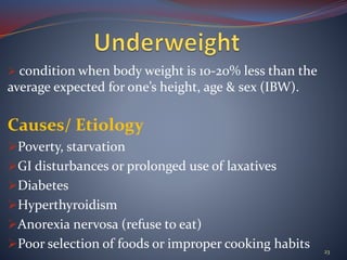 Obesity, overweight & underweight | PPTX