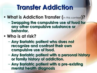 Obesity, Weight Loss Surgery and Addiction | PPT