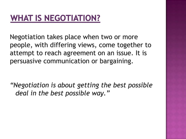 effective negotiation techniques | PPT