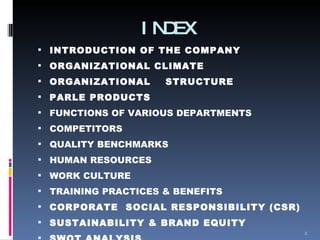 ORGANIZATIONAL CLIMATE OF PARLE | PPT