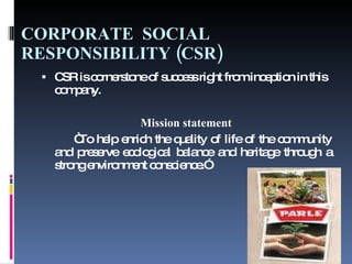 ORGANIZATIONAL CLIMATE OF PARLE | PPT