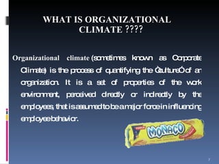 ORGANIZATIONAL CLIMATE OF PARLE | PPT