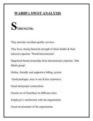 warid Organizational behavior | DOCX | Telecommunications Industry ...