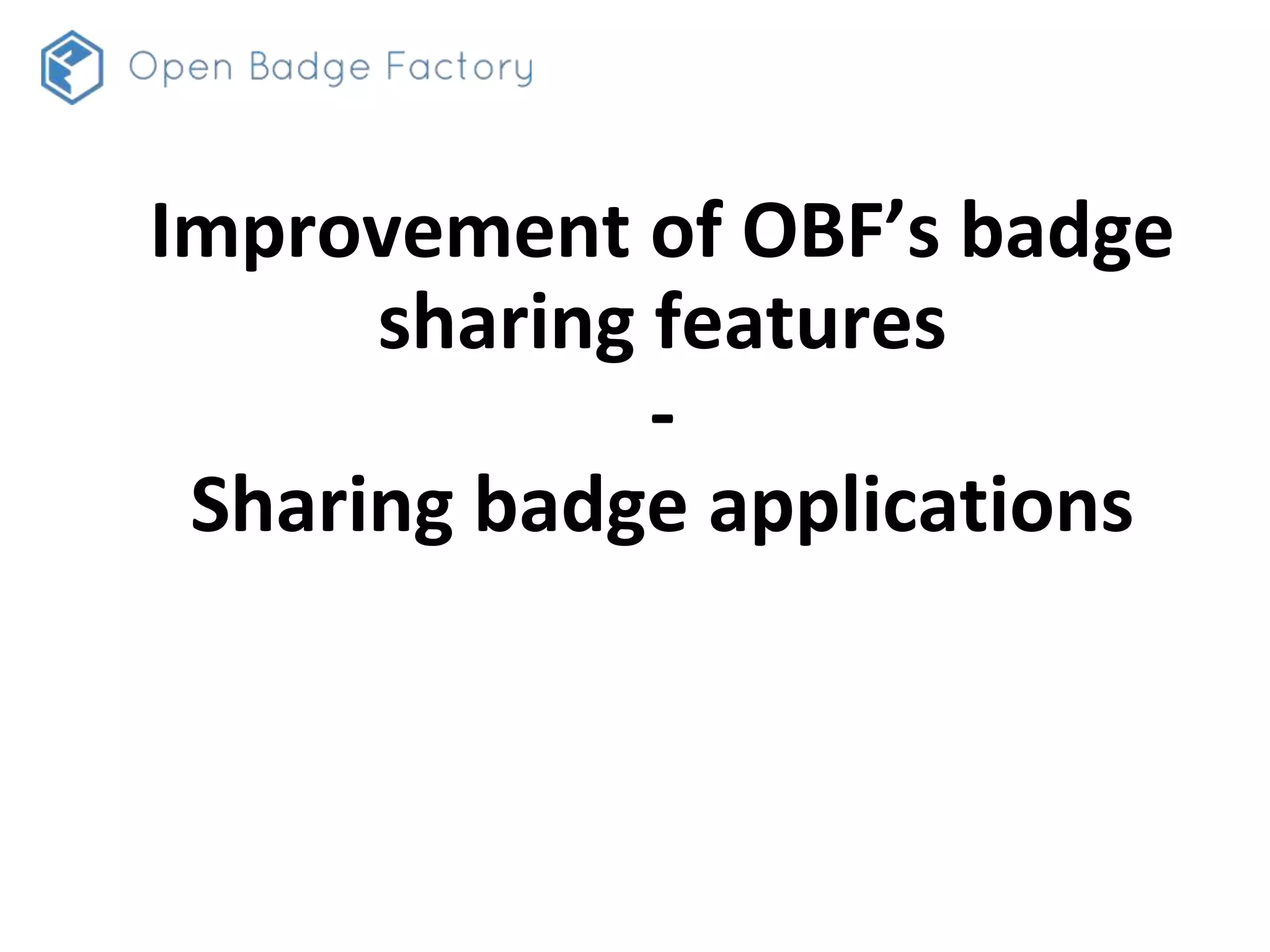 OBF Academy - OBF and OBP product development update | PPT
