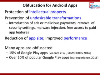 Who Changed You? Obfuscator Identification for Android | PPT