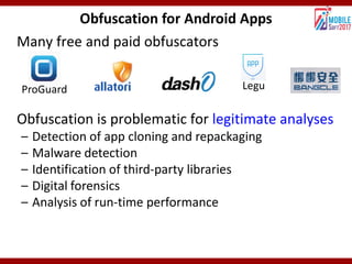 Who Changed You? Obfuscator Identification for Android | PPT