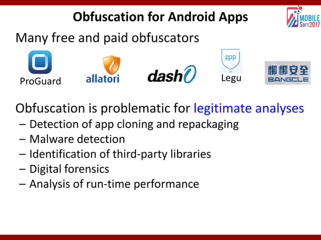 Who Changed You? Obfuscator Identification for Android | PPT