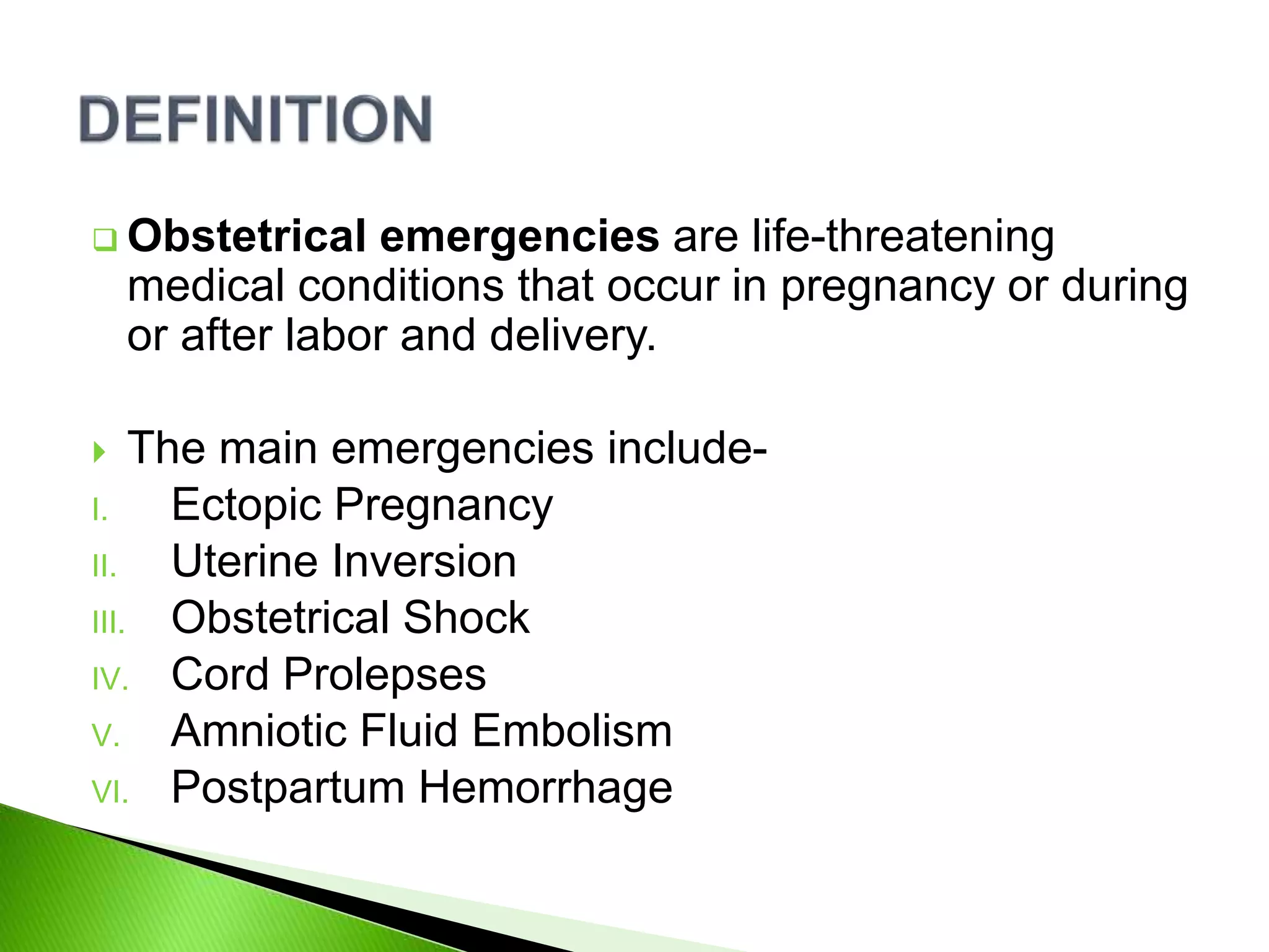 Obstetrical Emergencies | PPTX