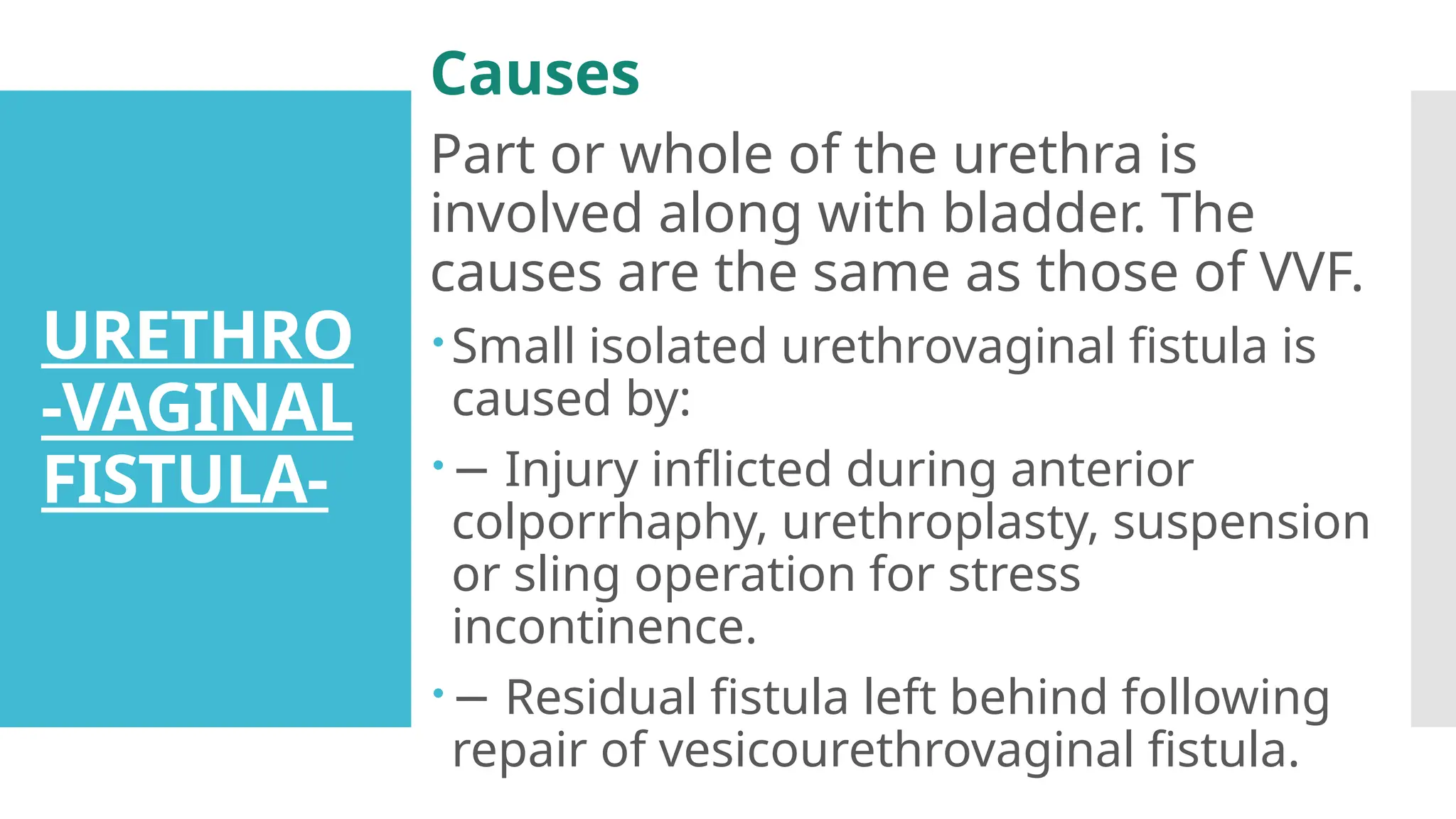 Comprehensive Overview of Genito-Urinary Fistula: Etiology ...