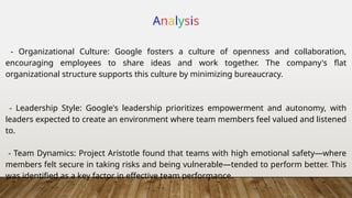 Ob Google Case Study Organisational Behaviour Pptx