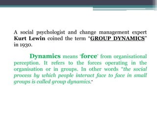 group dynamics | PPTX