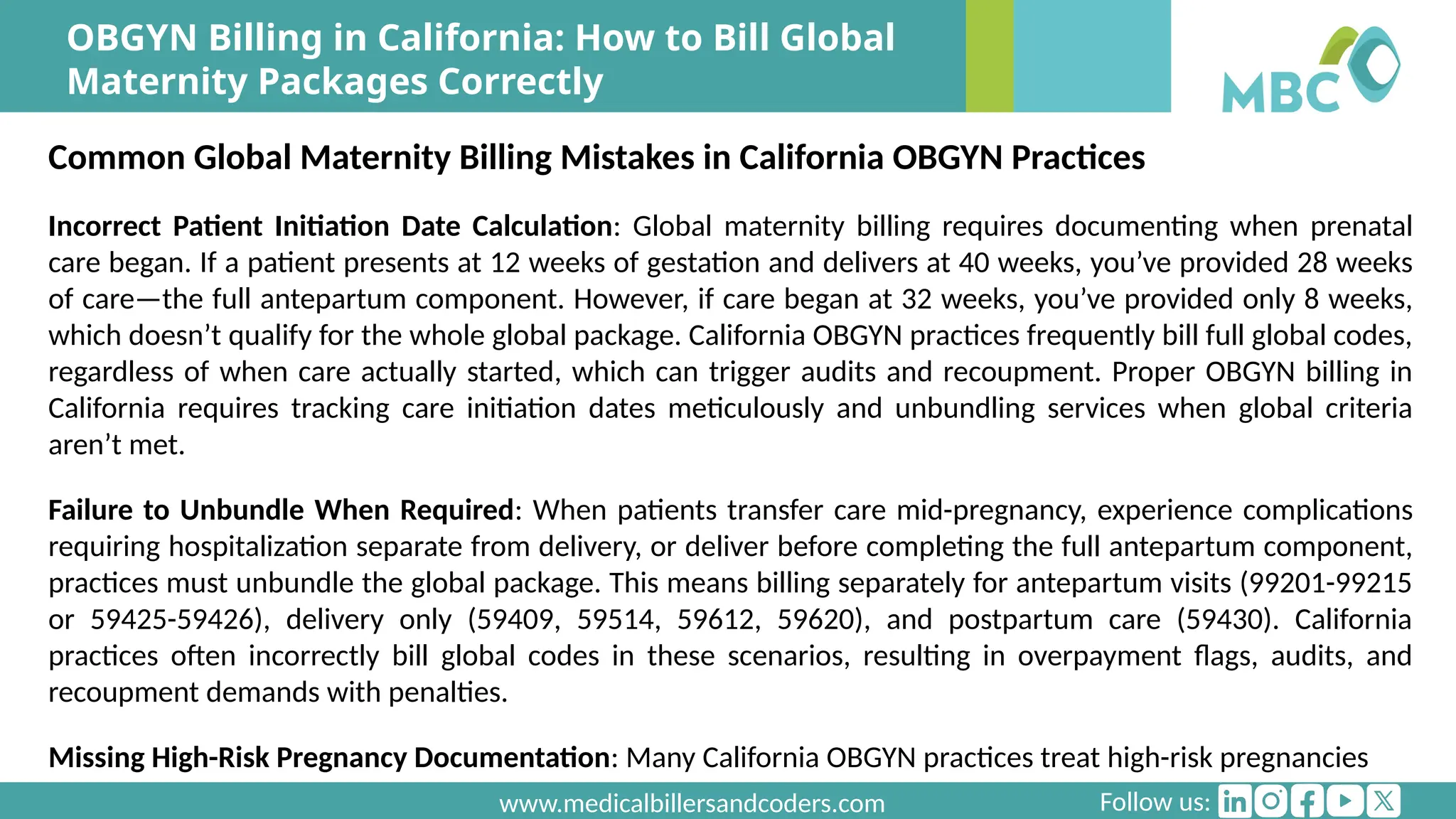 OBGYN Billing in California- How to Bill Global Maternity Packages ...