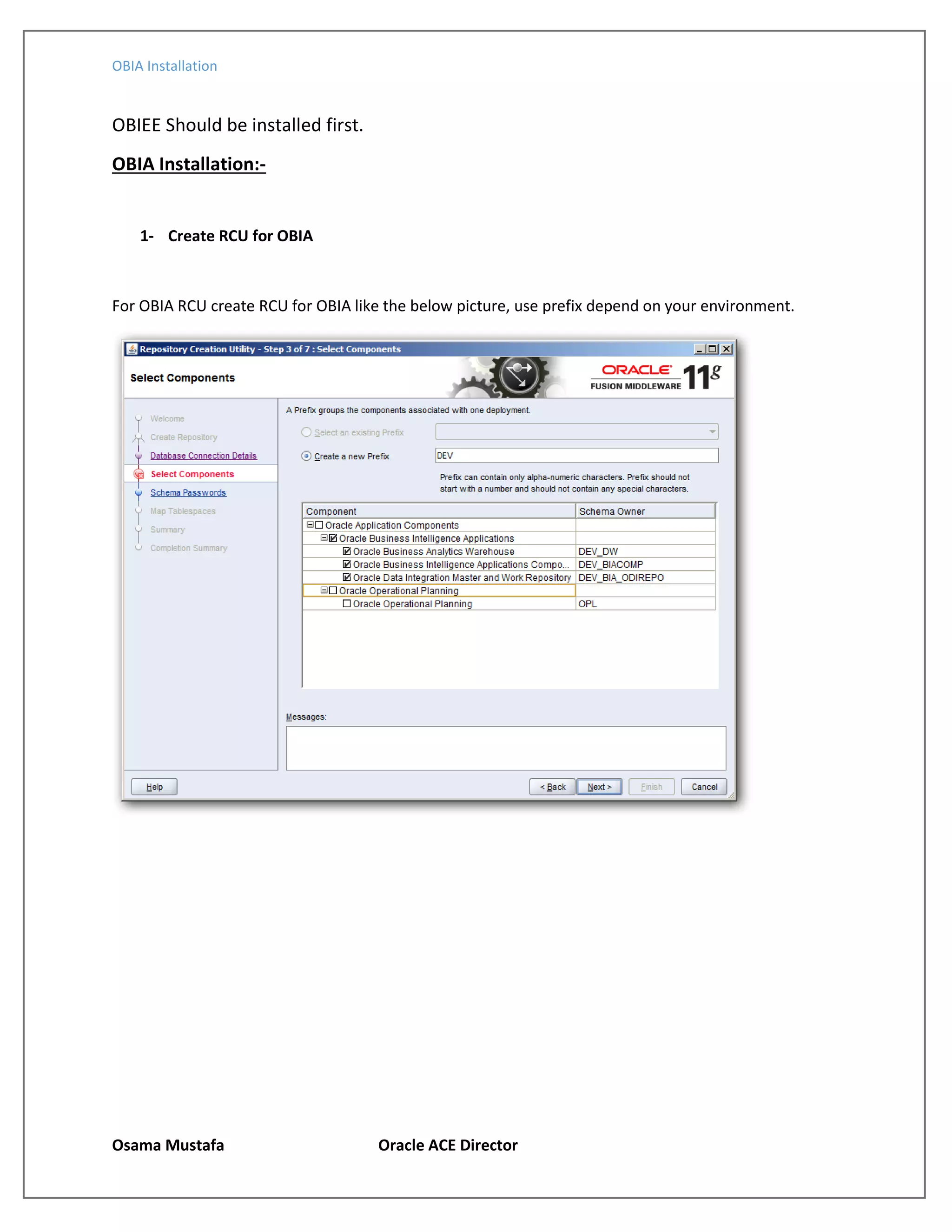 OBIA Installation | PDF
