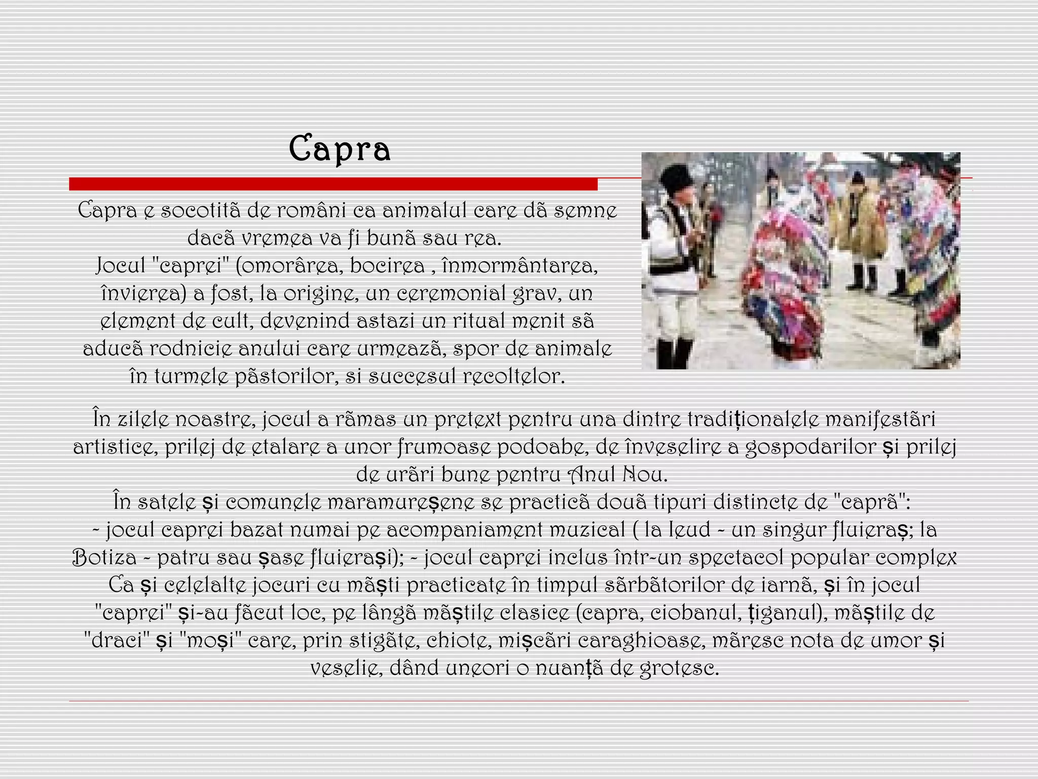 Obiceiuri de iarna la romani | PPT