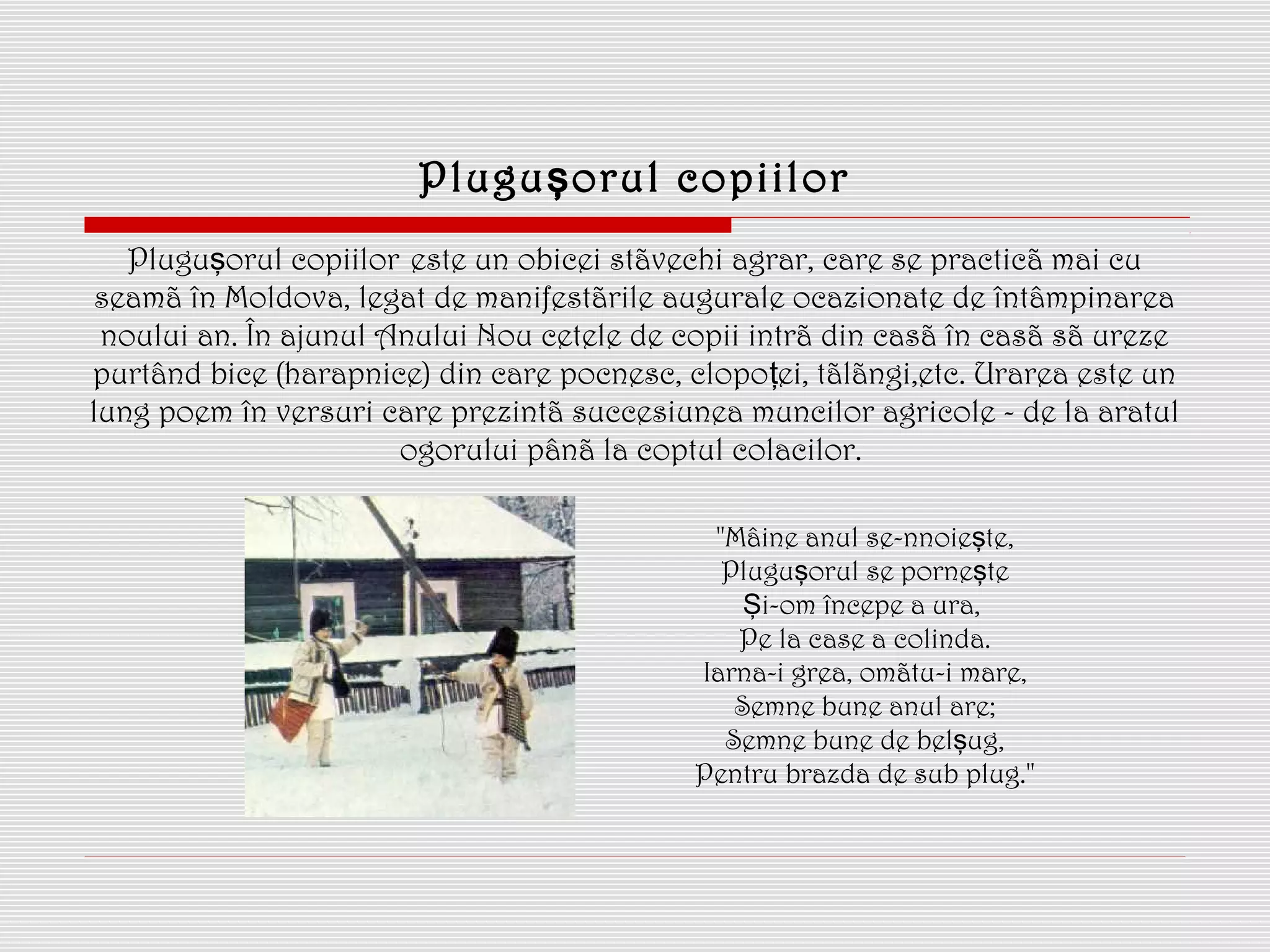 Obiceiuri de iarna la romani | PPT