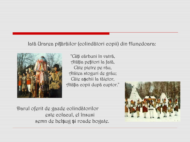 Obiceiuri de iarna la romani | PPT
