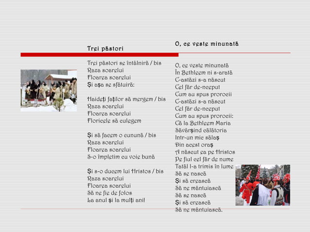 Obiceiuri de iarna la romani | PPT