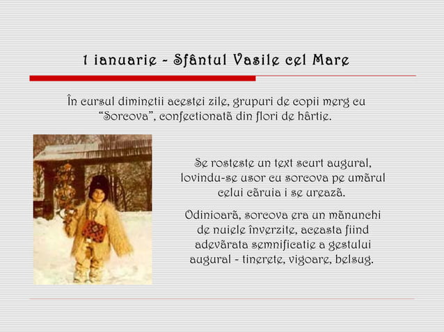 Obiceiuri de iarna la romani | PPT