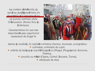 Obiceiuri de iarna la romani | PPT