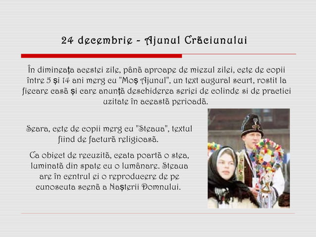 Obiceiuri de iarna la romani | PPT