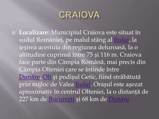 Obiective turistice in craiova | PPTX
