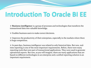 OBIEE - Introduction & building reports | PPTX