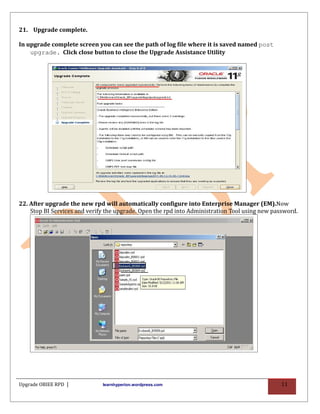 Obiee10 g to 11g upgrade | PDF